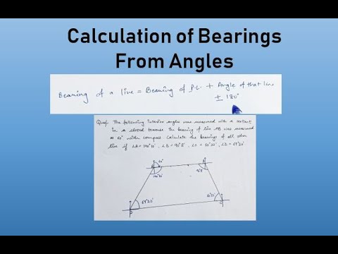 Calculation Of Bearings From Interior Angles | Compass Surveying ...