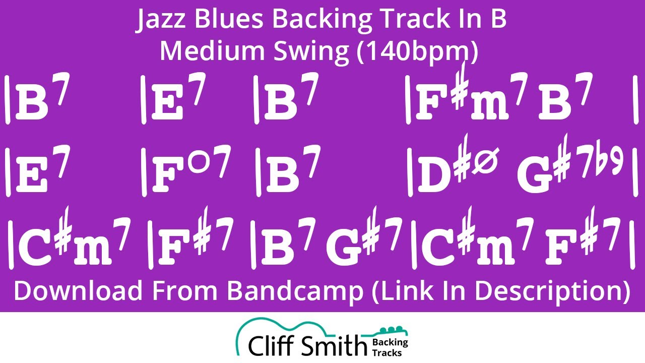 B Major - Medium Swing Jazz Blues Backing Track (140bpm) - YouTube