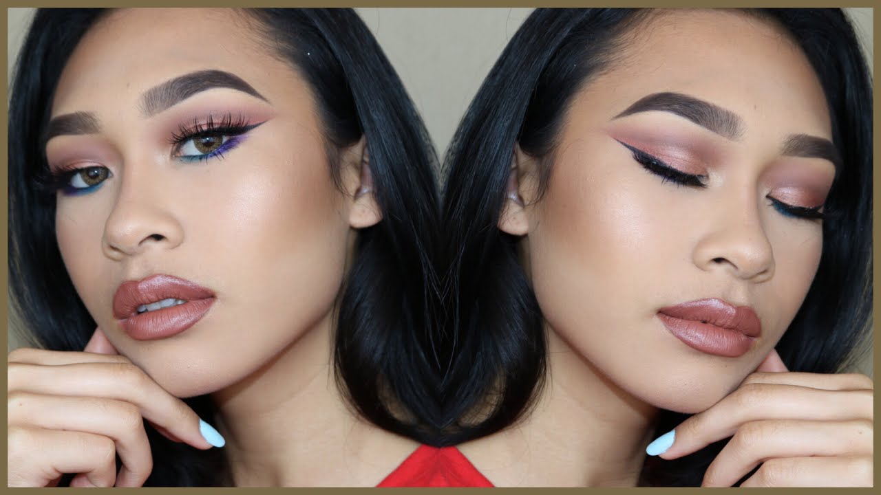 Subtle Cut Crease w/ Pops of Blue & Purple || ThatsSoYin - YouTube