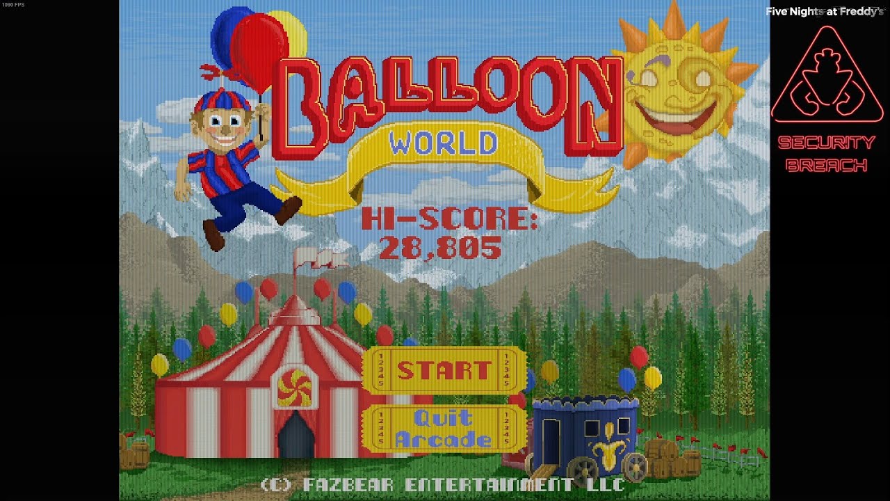 (FNAF) Five Nights At Freddy's: Security Breach - Balloon World (Secret ...