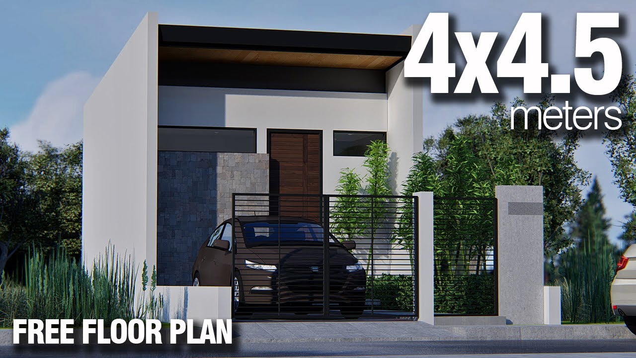 4x4.5 meters Modern Bungalow : Row House : With Interior Layout - YouTube