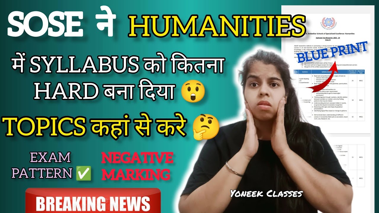 SOSE Humanities BLUE PRINT।sose class 11 Blue print syllabus OUT 2023 ...
