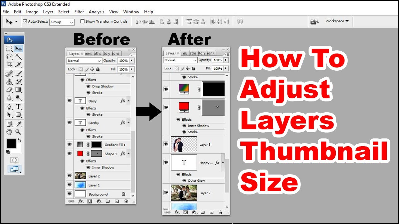 Photoshop Tutorial:- How to Adjust Layers Thumbnail Size in Adobe ...