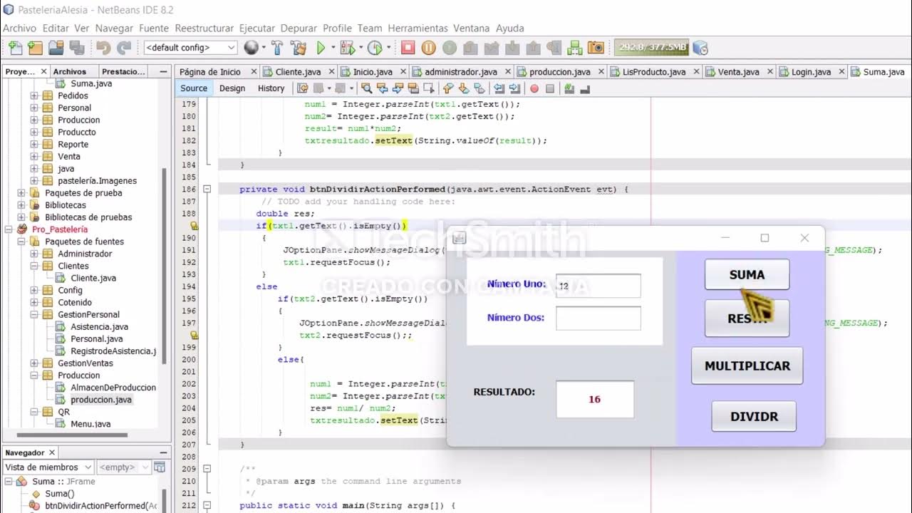 Java / SUMA-RESTA-MULTIPLICACIÓN-DIVISIÓN - YouTube