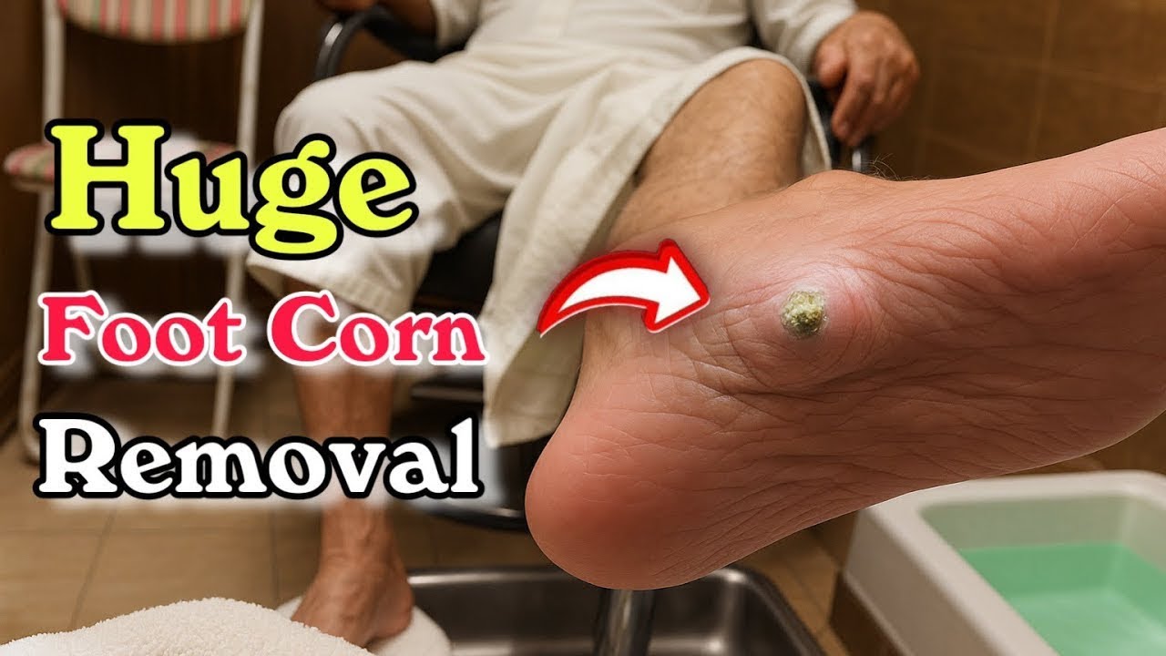 Huge Foot Corn Removal by a Professional | Deep Dead Skin & Callus ...