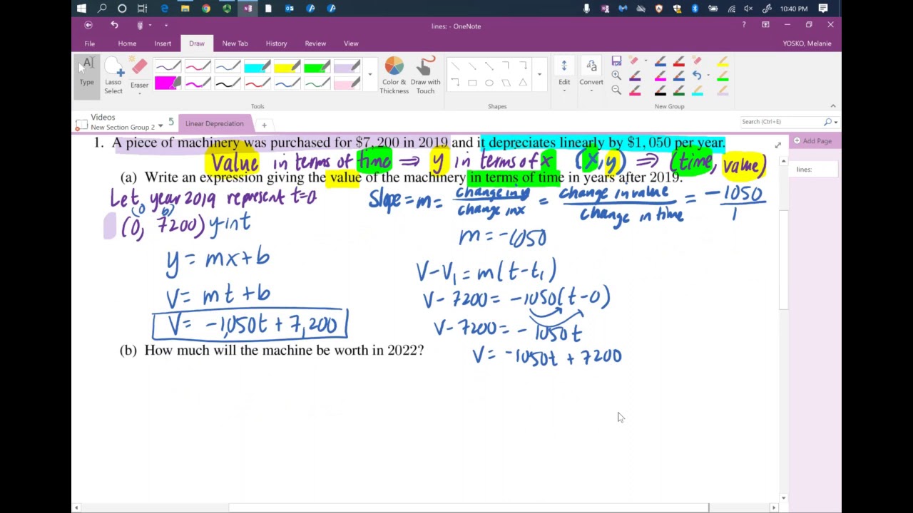 Linear Depreciation - YouTube