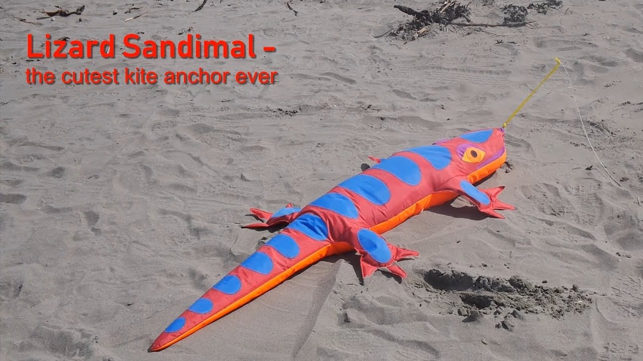 Lizard Sandimal - the cutest kite sand anchor ever - YouTube