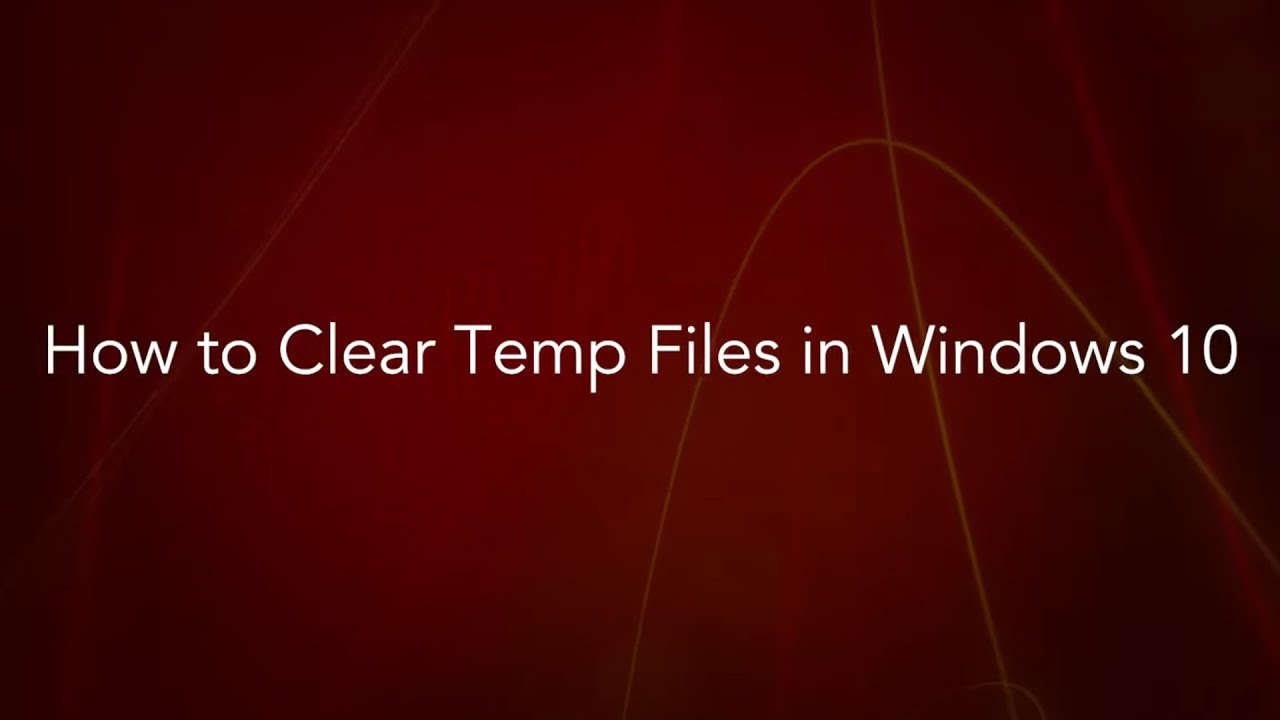 "Ultimate Guide to Deleting Temporary Files and Disk Cleanup" - YouTube