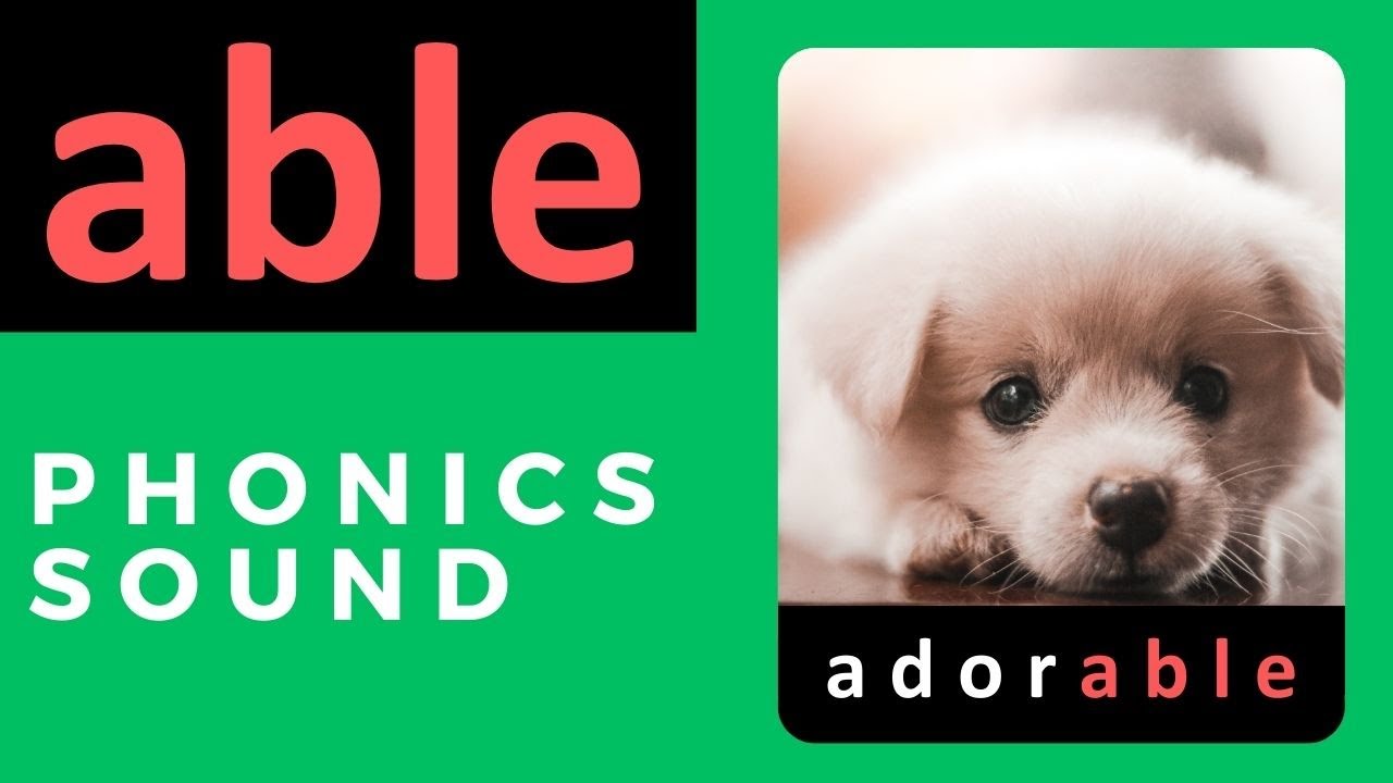 able Phonics Sound: -able Sound Word ending Practice - YouTube