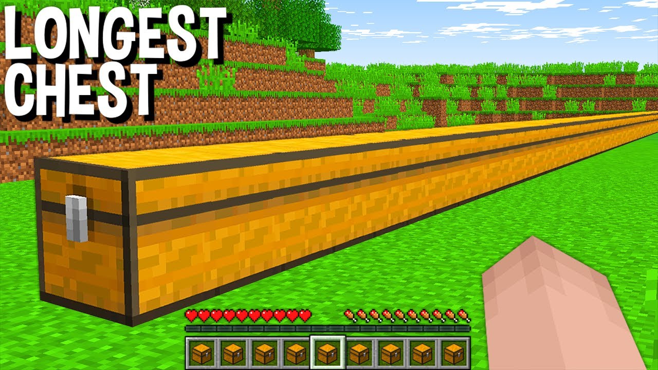 What is inside this LONGEST CHEST in Minecraft ! LONG INVENTORY ITEMS ...