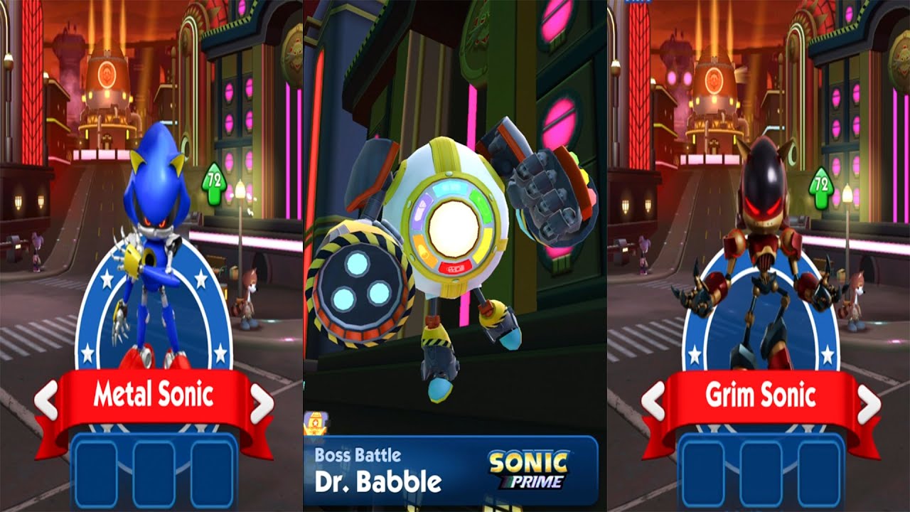 Sonic Prime Dash Metal Sonic & Grim Sonic vs Boss Dr. Babble (android ...