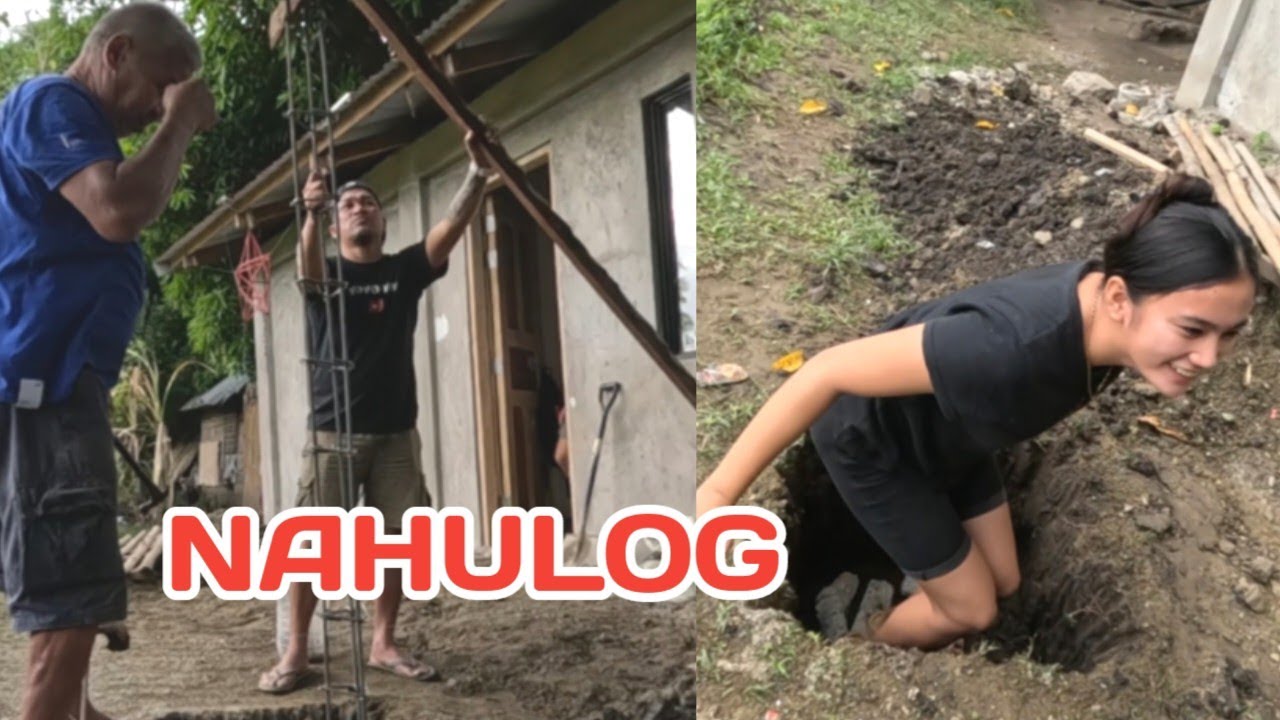 RICA NAHULOG SA BUTAS NA HUKAY SA HARAPAN NG BAHAY NYA - YouTube