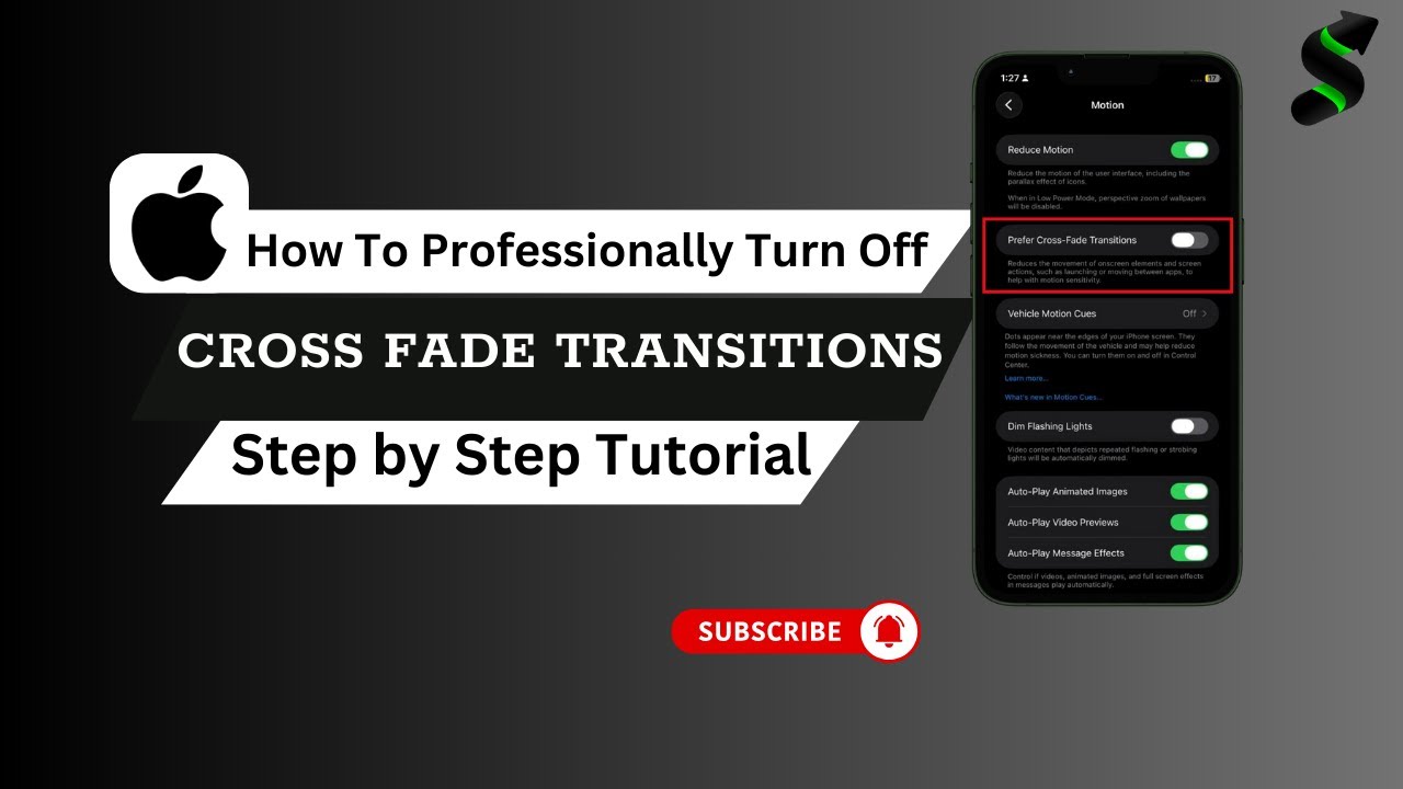 How to Turn Off Cross fade Transitions on iPhone (Quick Fix!) - YouTube