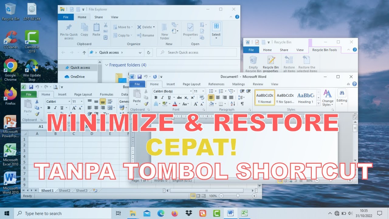 Cara Minimize & Restore Semua Tasks dengan cepat tanpa tombol Shortcut ...