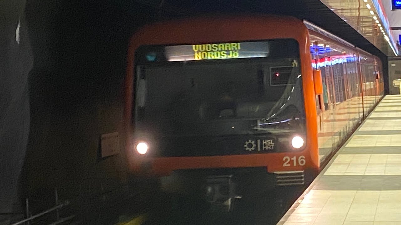 (HKL 216-215 and 206-205) Alstom Bombardier M200 Helsinki Metro - YouTube