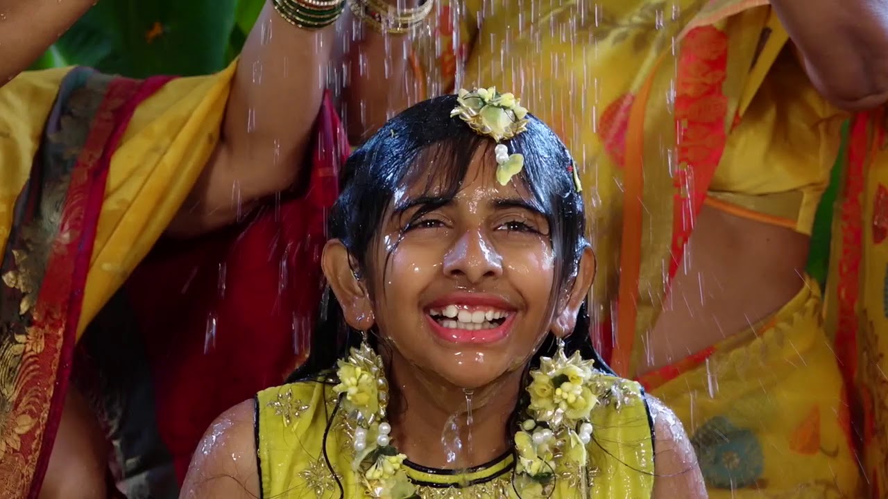 Sanvi Samarth Half Saree & Dhoti Function - YouTube