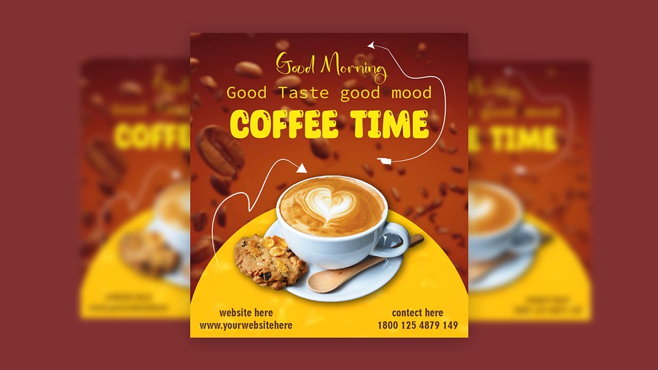 Social Media Coffee Poster Design in Adobe Illustrator - YouTube