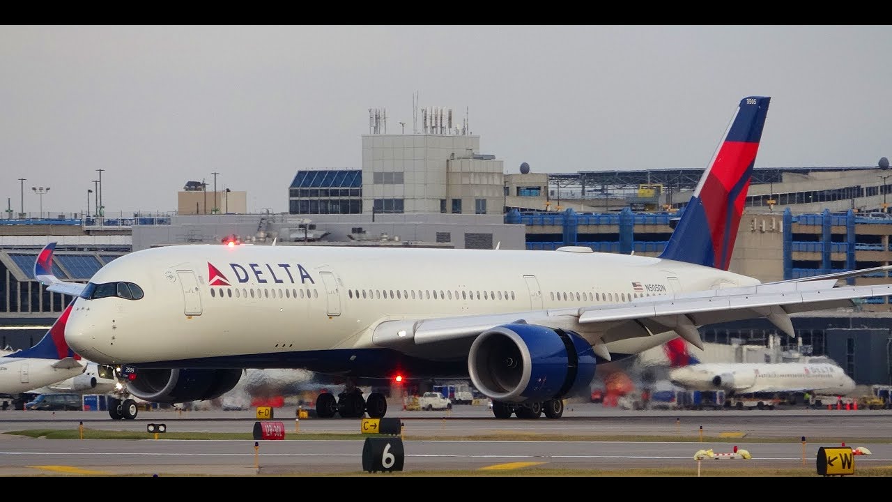(HD) First Delta A350-941 Revenue Flights between Minneapolis (MSP) and ...