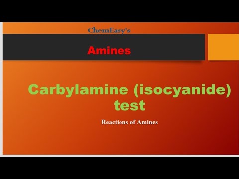 Carbylamine (isocyanide) reaction reaction of amine - YouTube