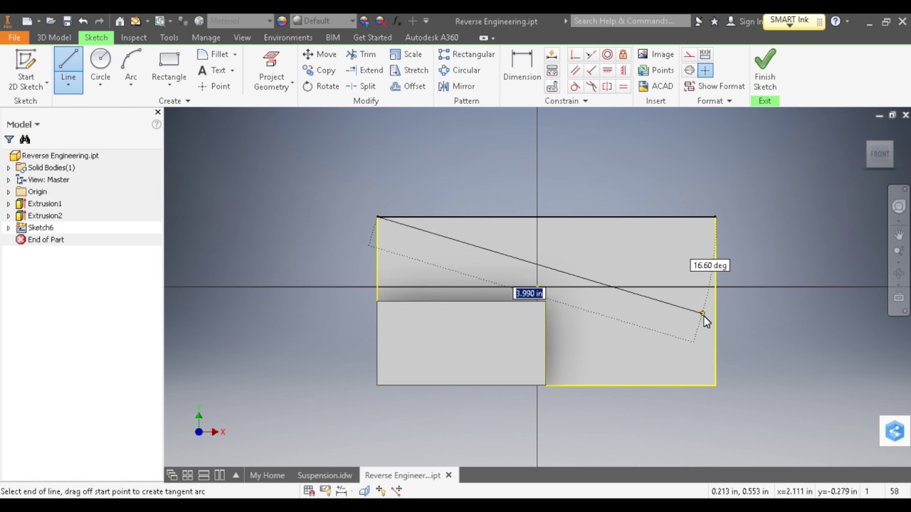 Reverse Engineering - Make the Angle Cut - YouTube