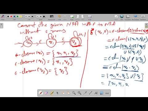 1.23 | Automata | Conversion from NFA with epsilon to NFA (METHOD 1 ...