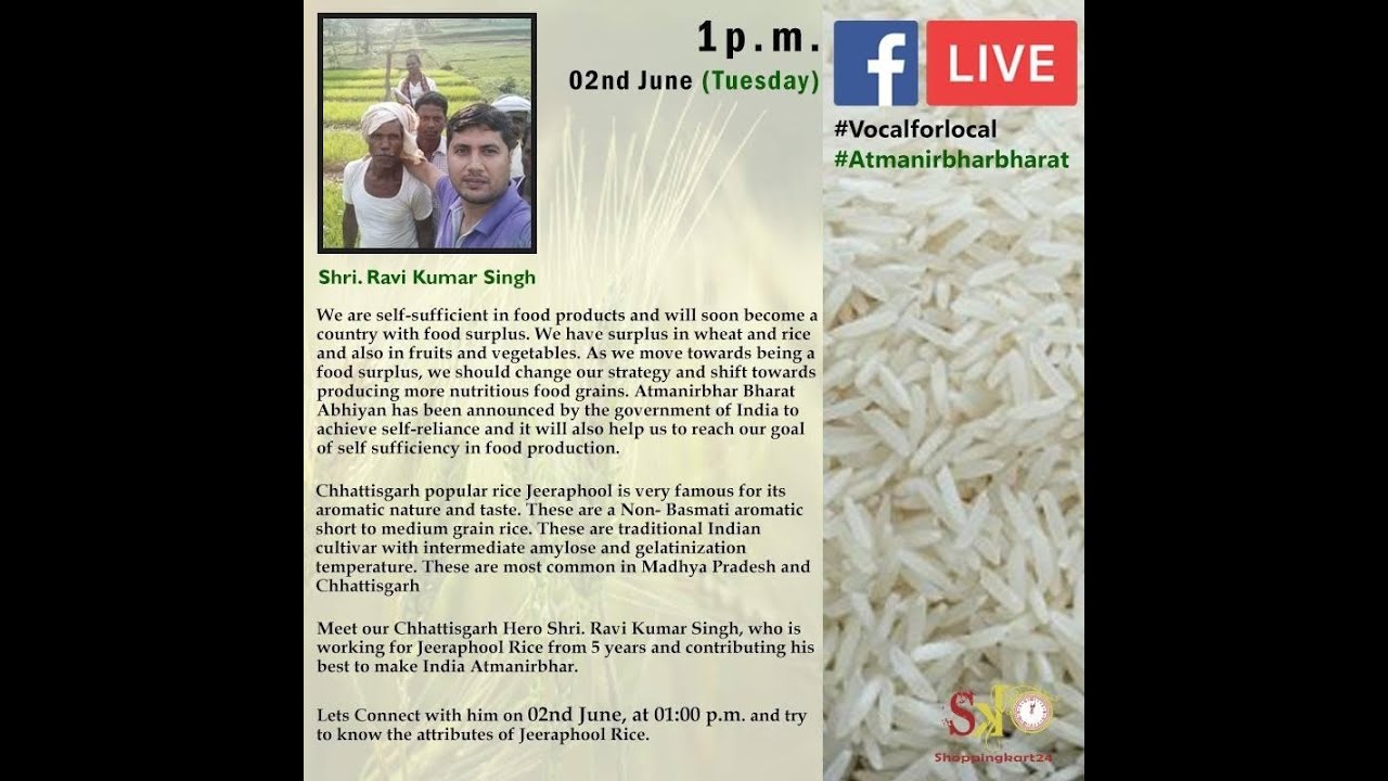 Making of Jeeraphool Rice Live With Ravi Kumar Singh - YouTube