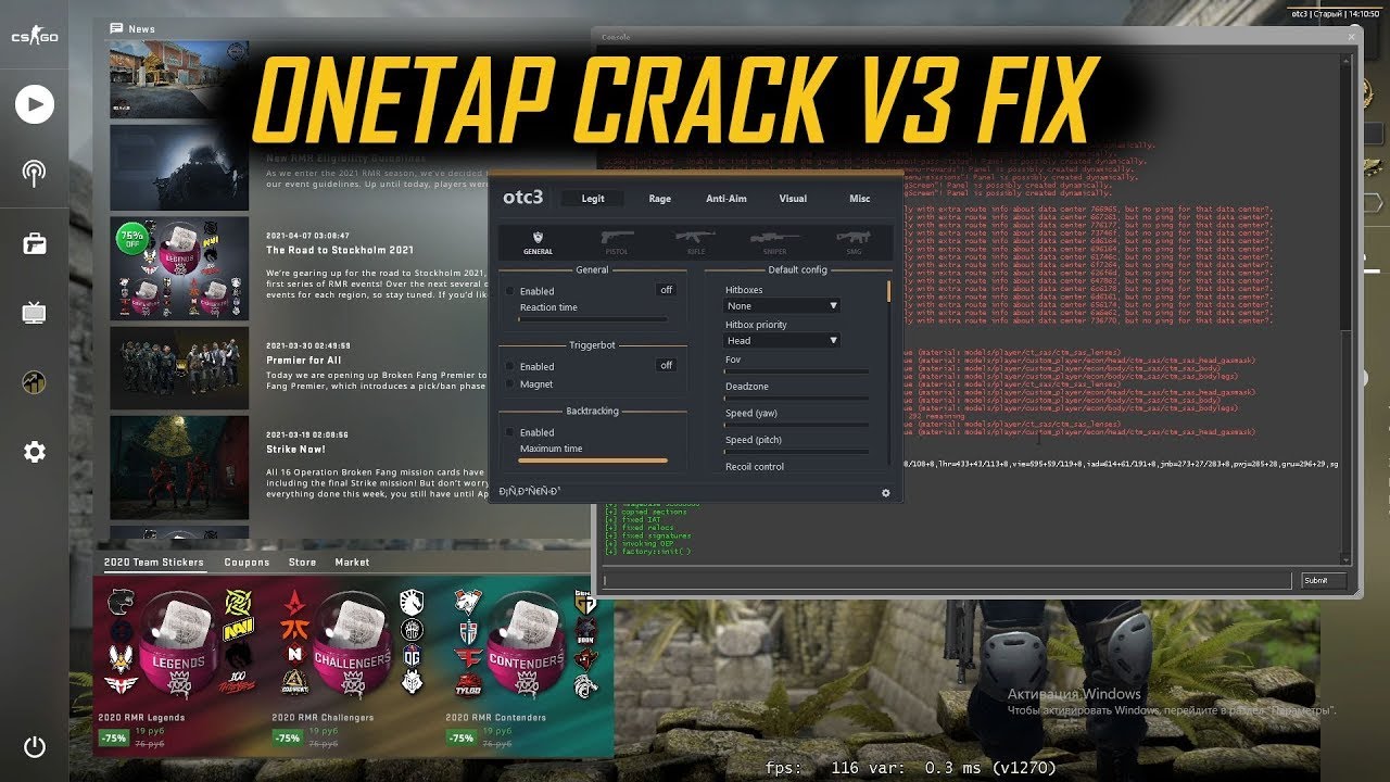 ONETAP V3 CRACK FIX OTCV3 BEST FREE HVH CHEAT WORKING AGAIN! - YouTube