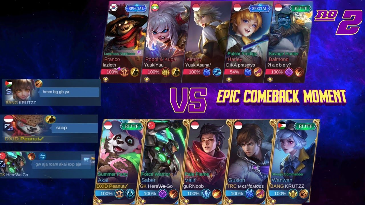 epic comeback moment|Mobile legends Full Gameplay - YouTube