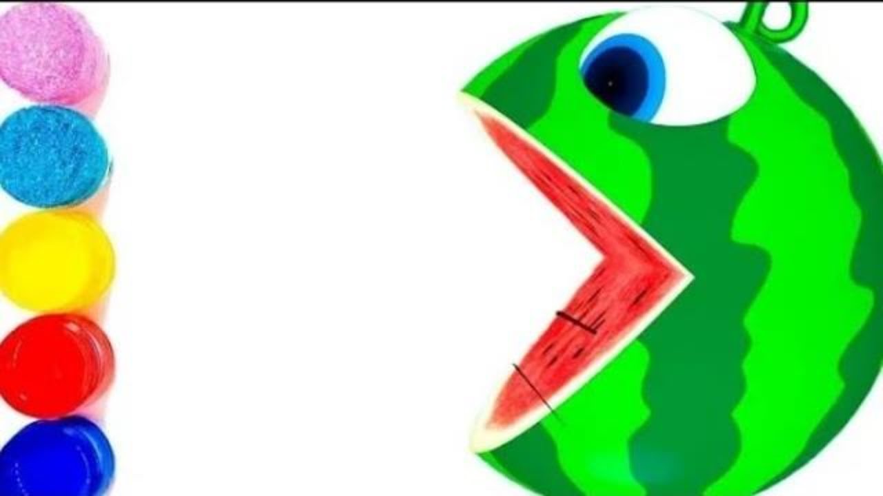 Yummy Fruits Watermelon drawing with song for kids - YouTube