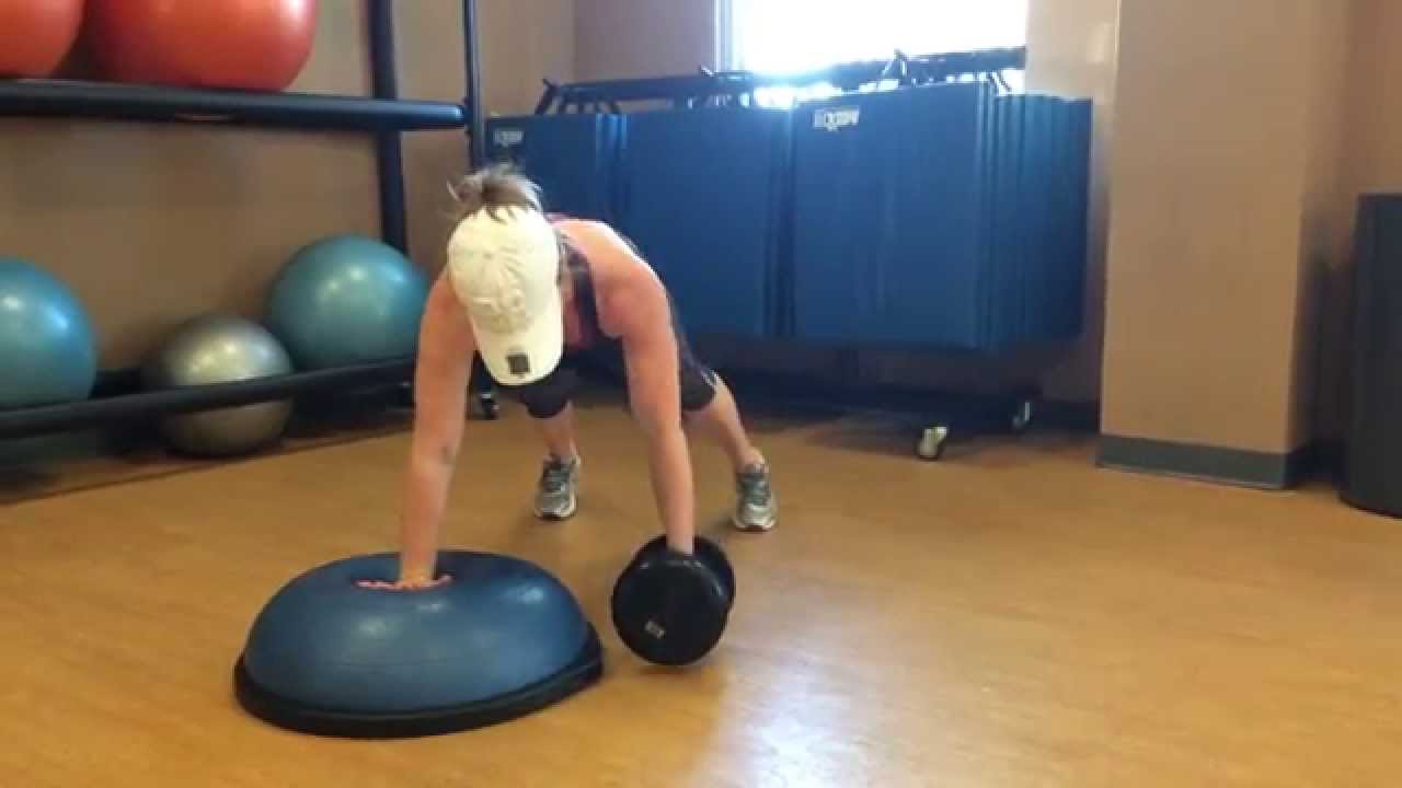 BOSU Dumbbell Rows - YouTube