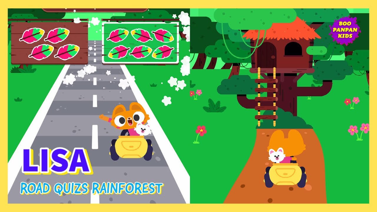 Lisa cat Road quiz rainforest (new game)Lingokids|Boopanpankids - YouTube