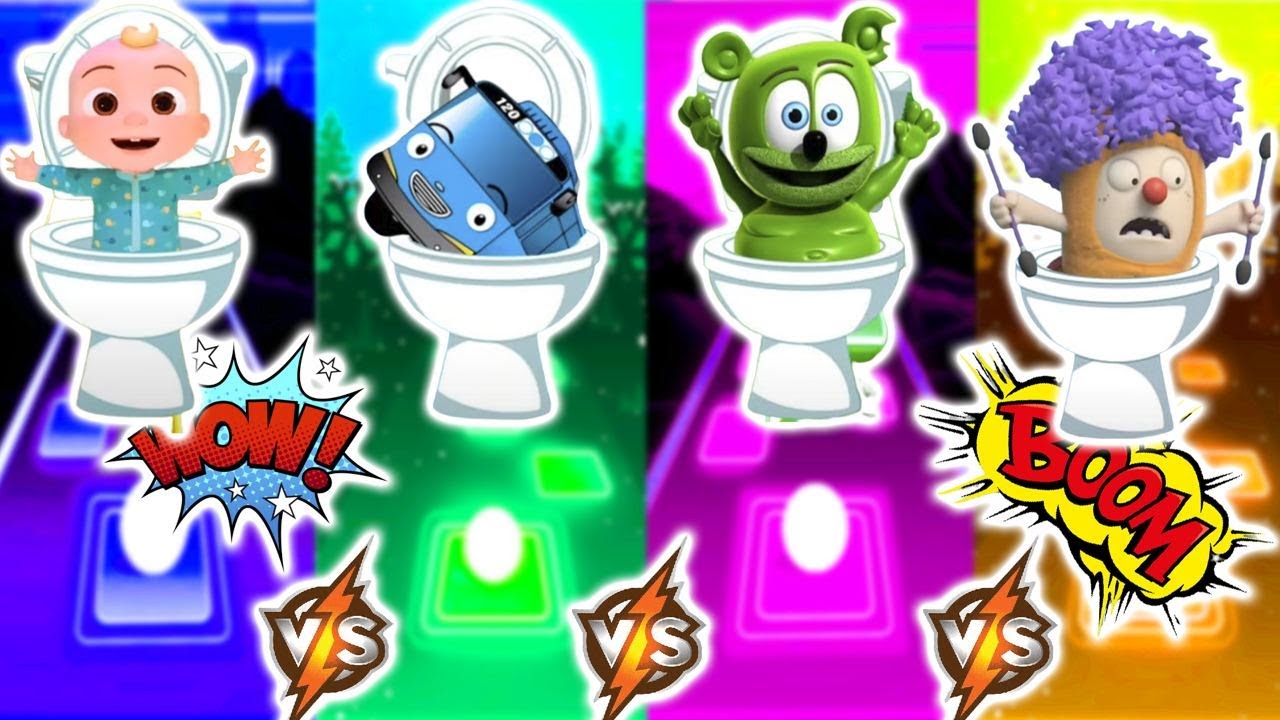COCOMELON TOILET VS TAYO TOILET VS GUMMY BEAR TOILET VS SLICK TOILET IN ...