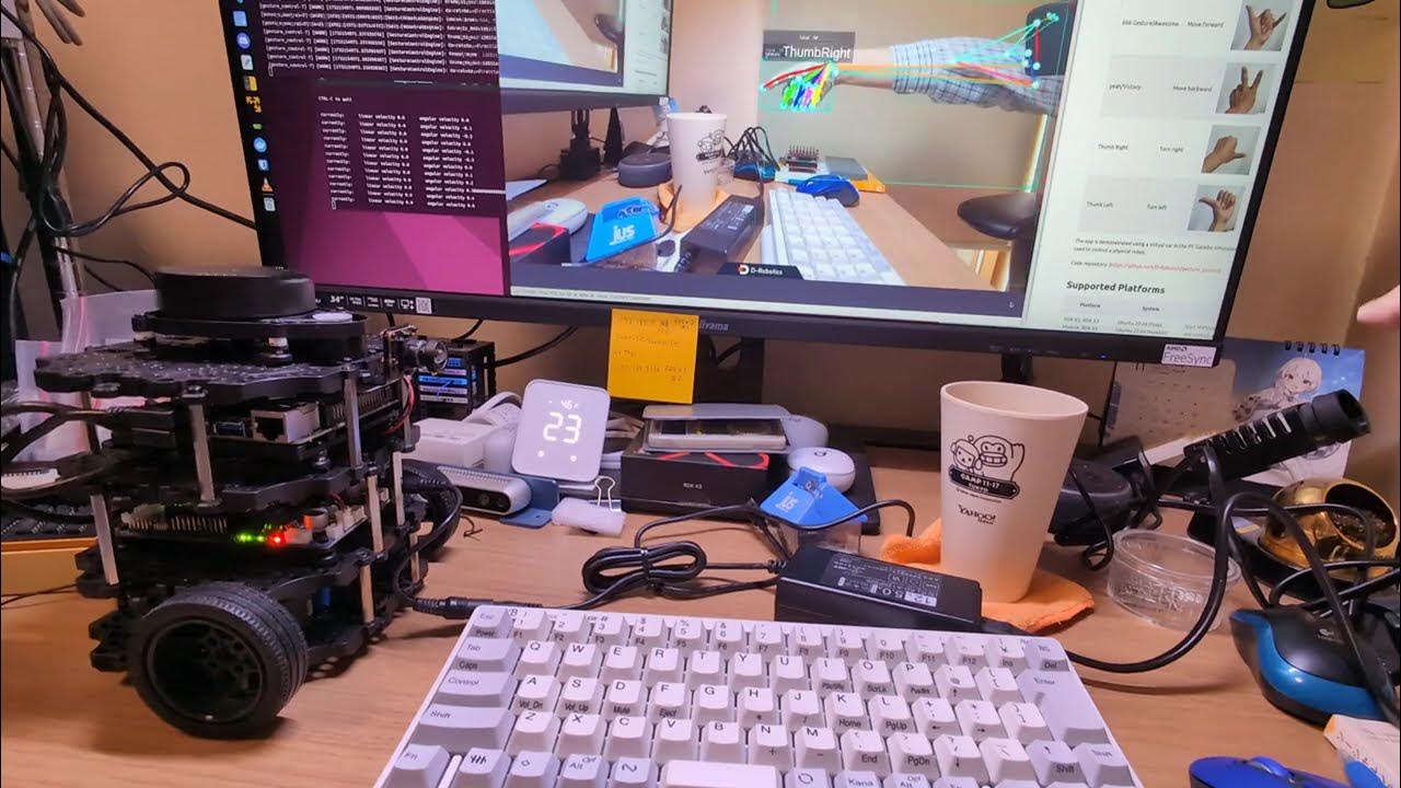 Controlled the Turtlebot 3 robot using hand gestures with RDK X3. - YouTube