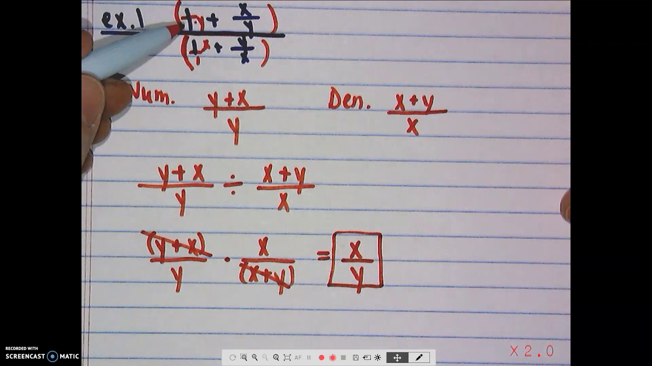 Complex Rational Expressions - YouTube