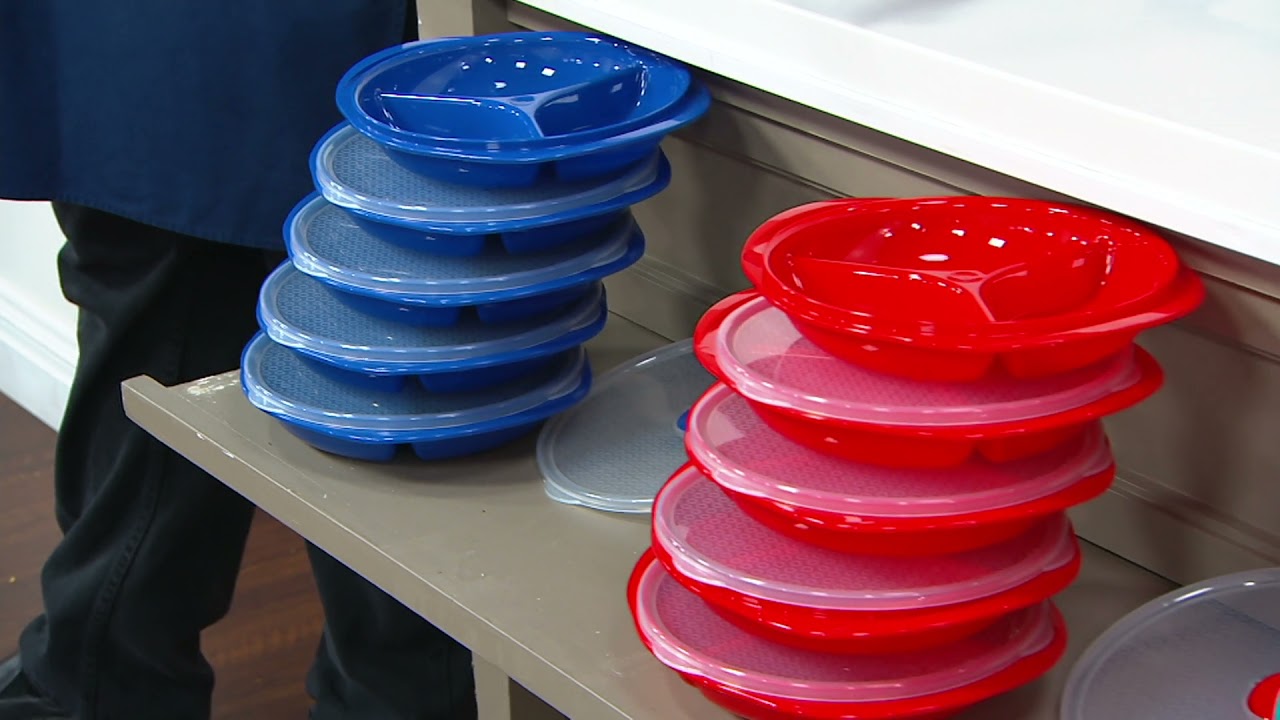 Decor Set of 5 Microsafe Segmented Plates on QVC - YouTube