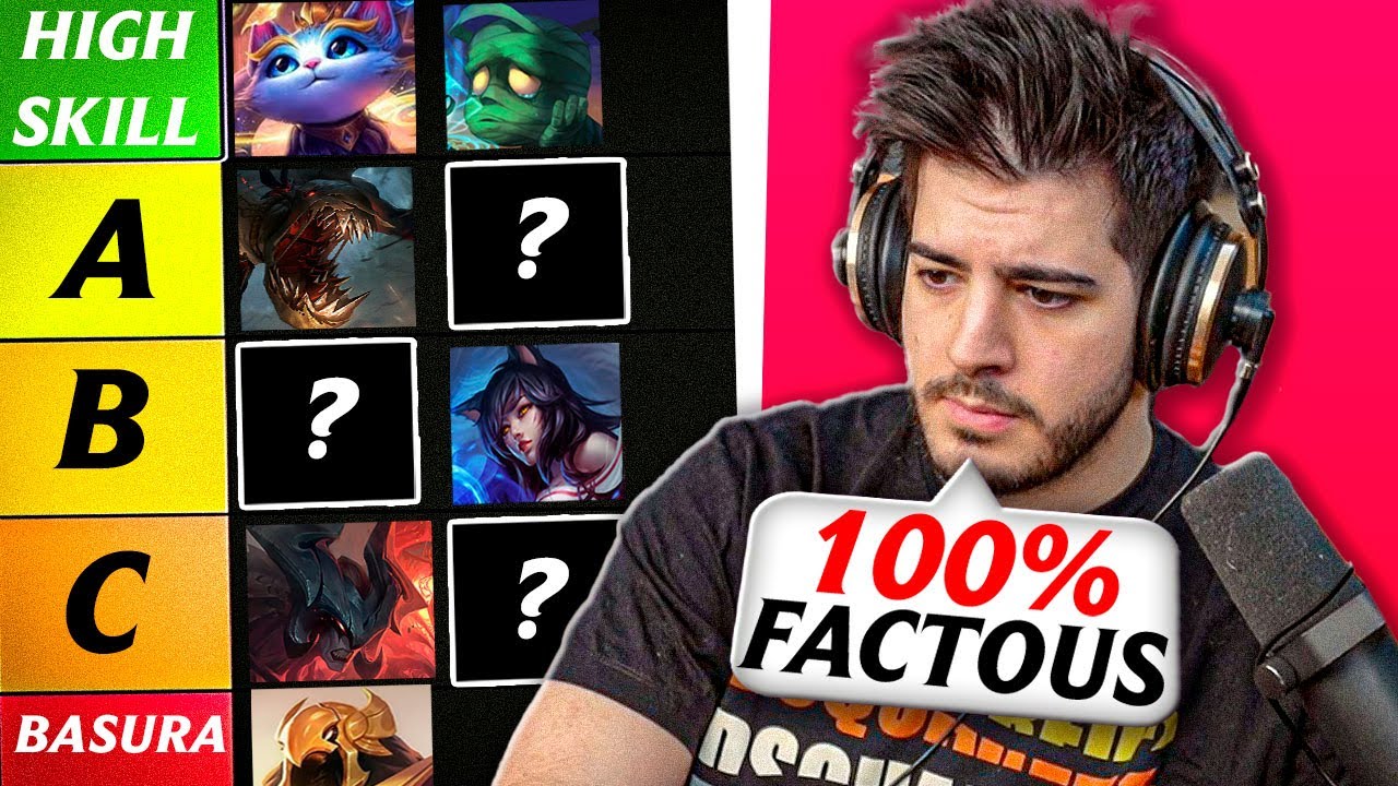ELMILLOR HACE TIER LIST DE SKILL CHAMPIONS DE LOL💀 - YouTube
