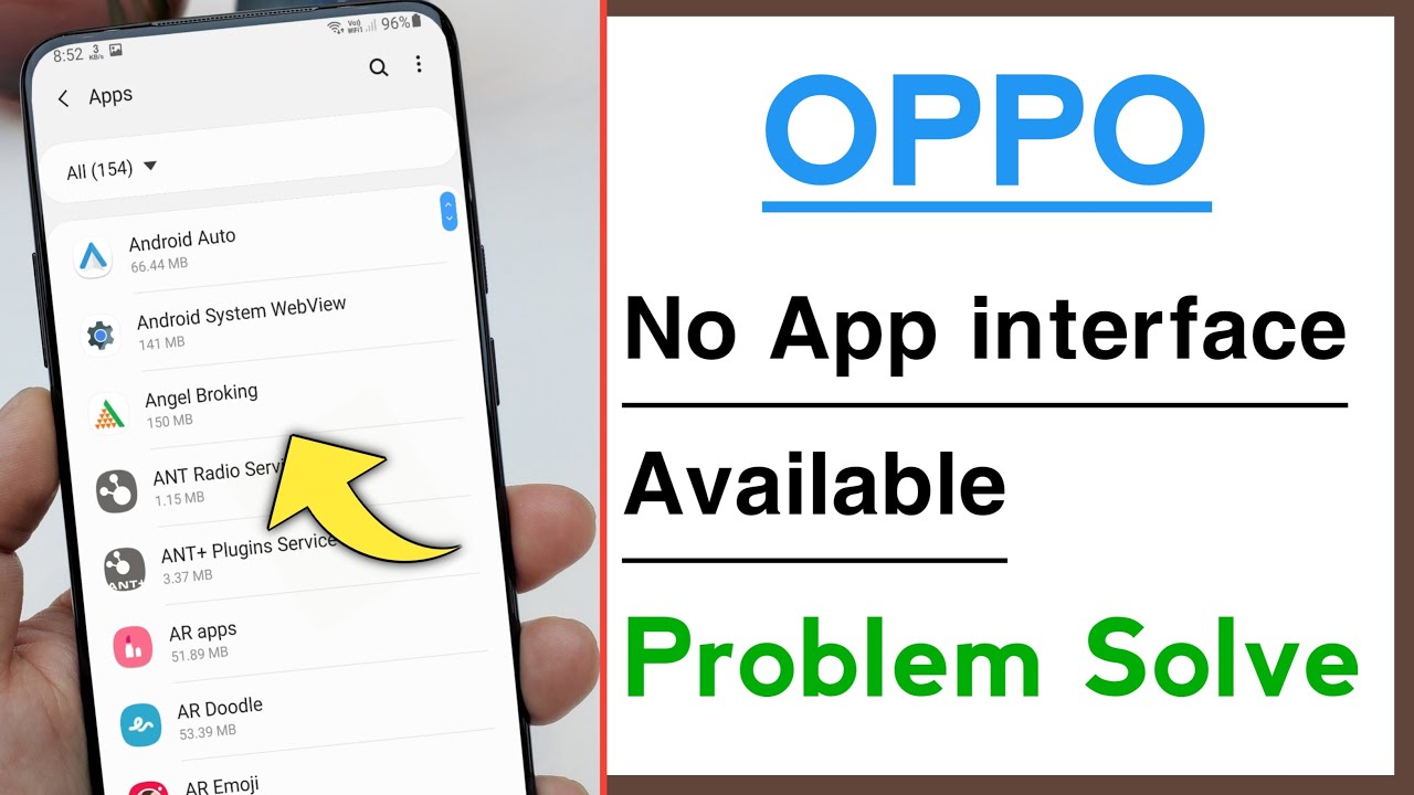 OPPO No App interface Available when the app is in use unable to open ...