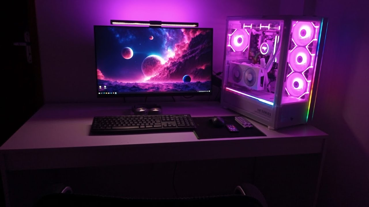 Setup gamer ( Gabinete HX600 pichau) + Rzyen 4600G, Rx580 Branca ...