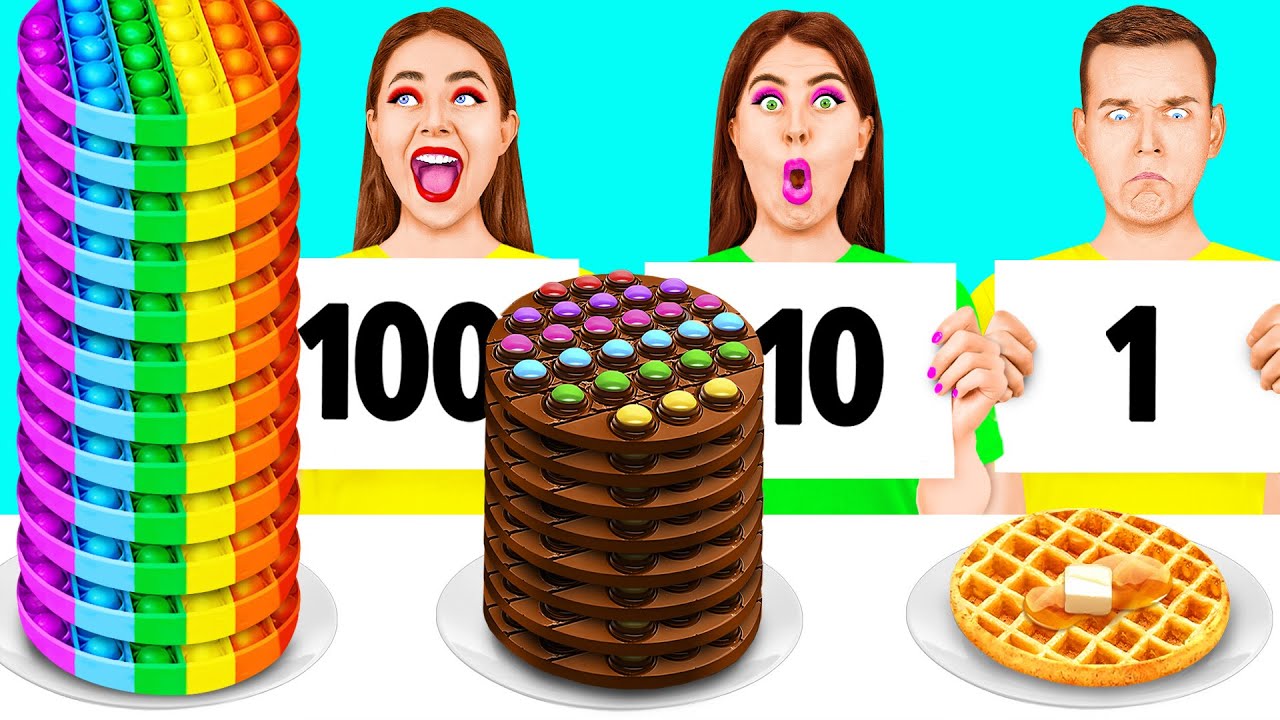 100 Layers of Food Challenge by BaRaDa Challenge - YouTube