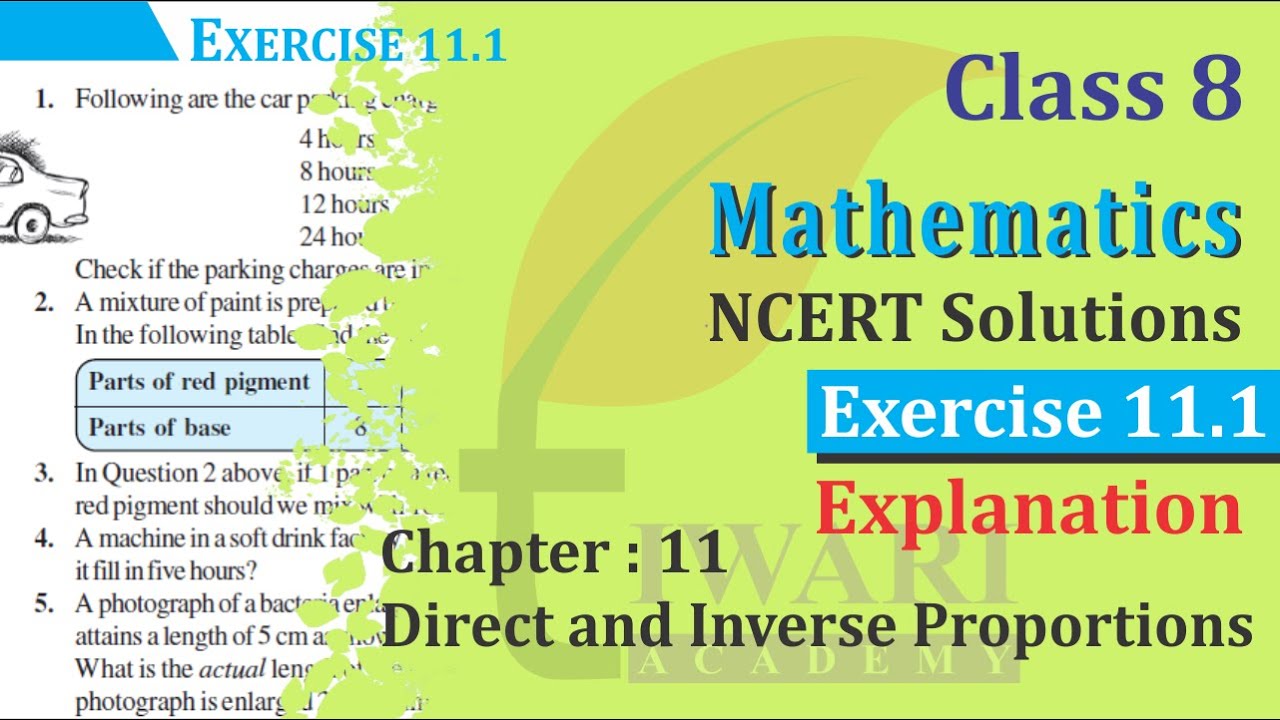 NCERT Solutions for Class 8 Maths Chapter 11 Exercise 11.1 - YouTube