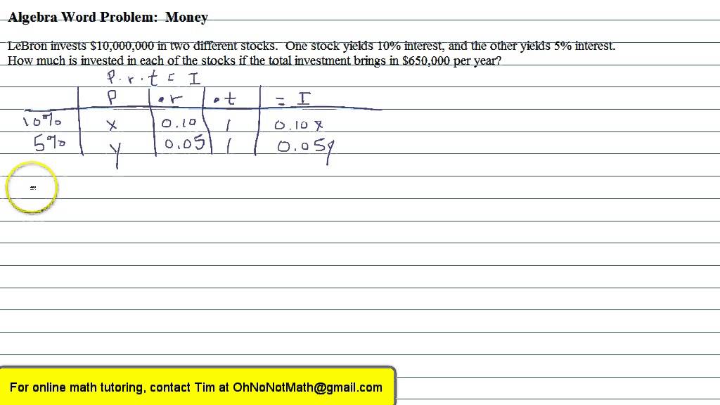 Algebra Word Problem: Money (LeBron Makes Bank) - YouTube