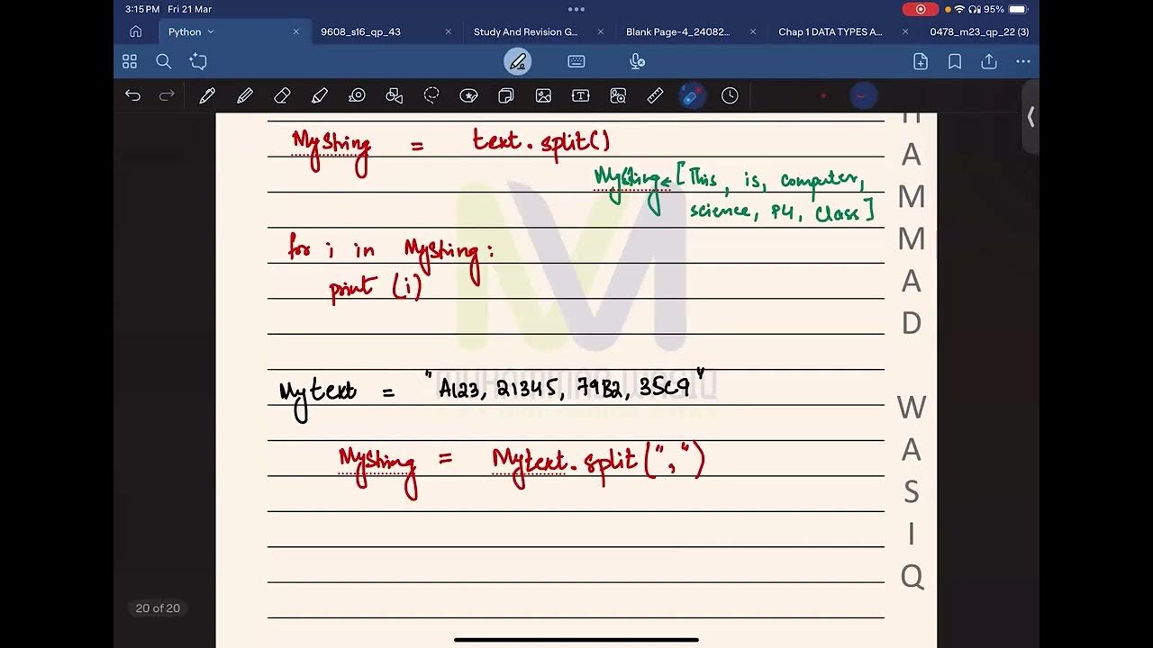 Split Function | Python Basics | A levels | Paper4 - YouTube