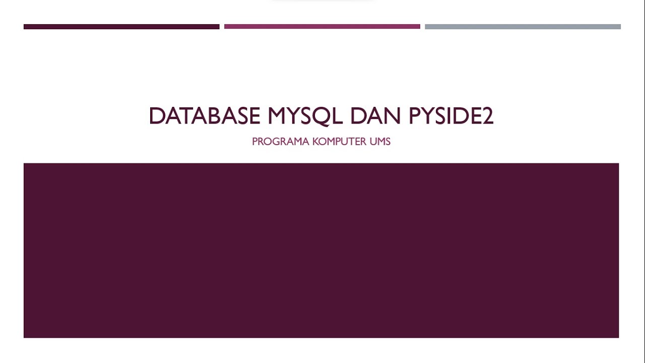 PySide2 dan Database Dasar menggunakan MySql - YouTube