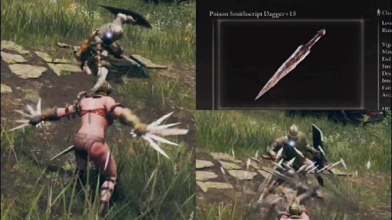 Elden Ring DLC Smithscript Dagger Kunai Move Set Demonstration Ninja Daggers Also Location - YouTube
