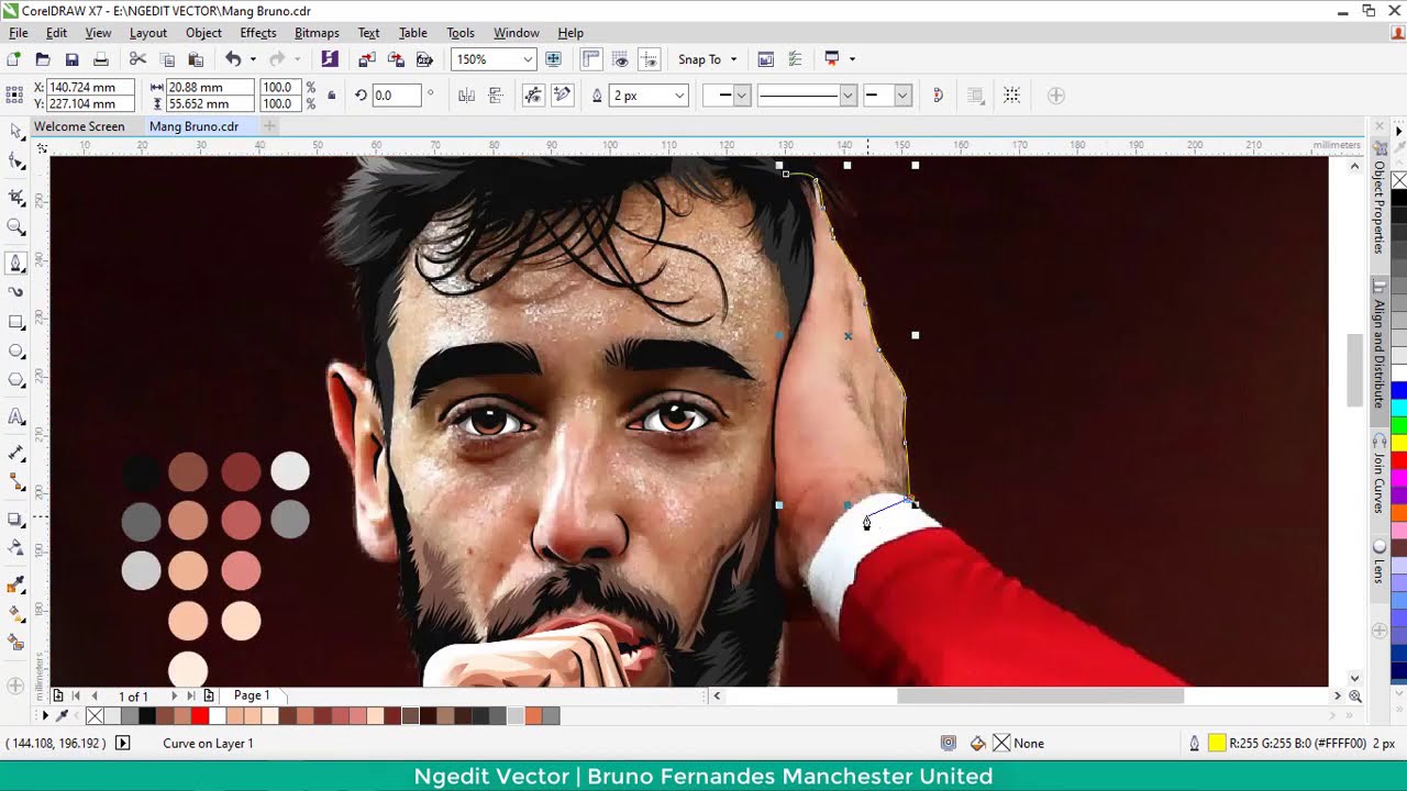 Ngedit Vector Speed Art Bruno Fernandes Manchester United | Part 1 Face ...