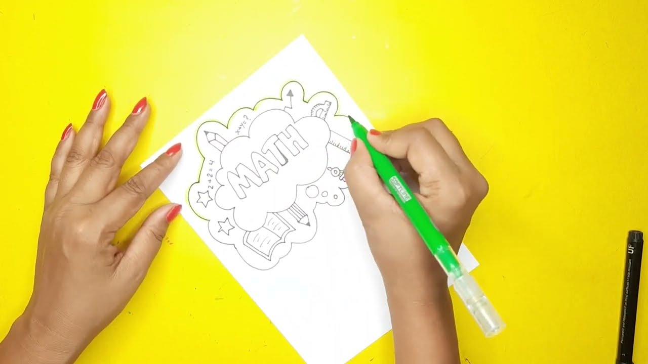 mathematic border design on paper/how to decorate front page of file ...