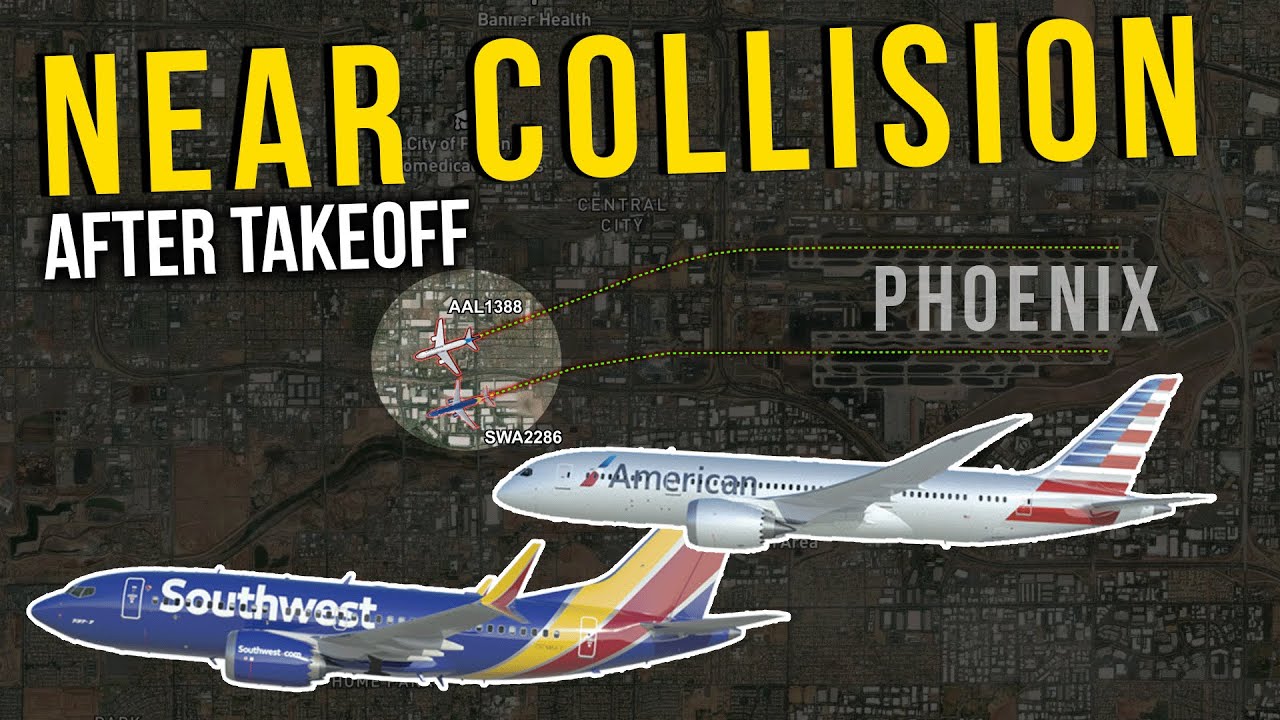 American and Southwest planes COME CLOSE TO COLLISION in Phoenix - YouTube