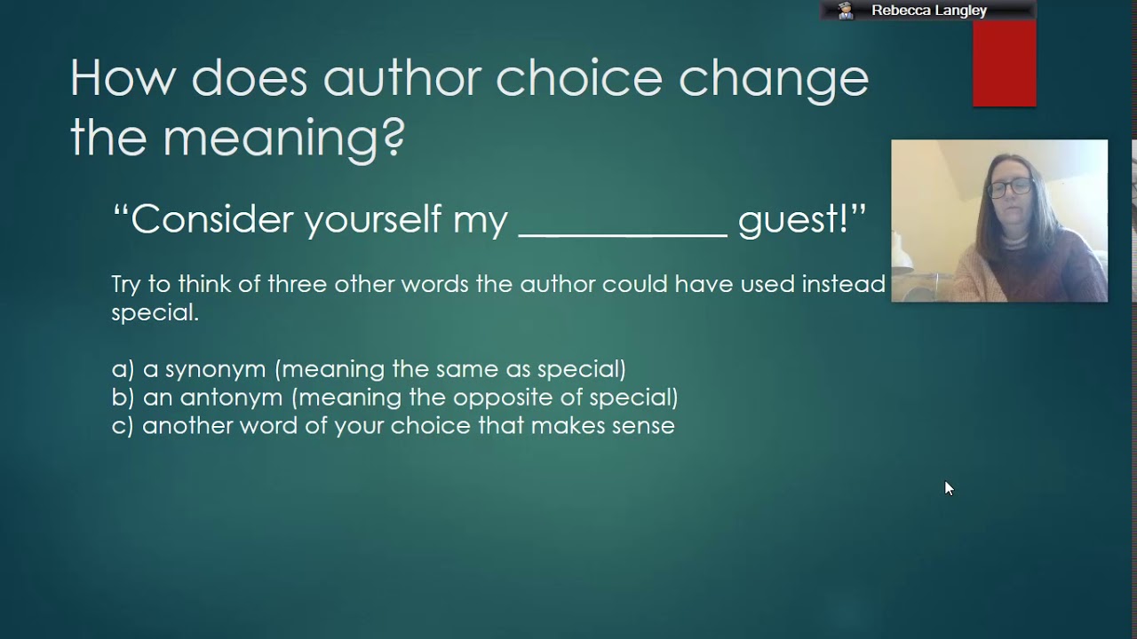 Guided read author word choice - YouTube
