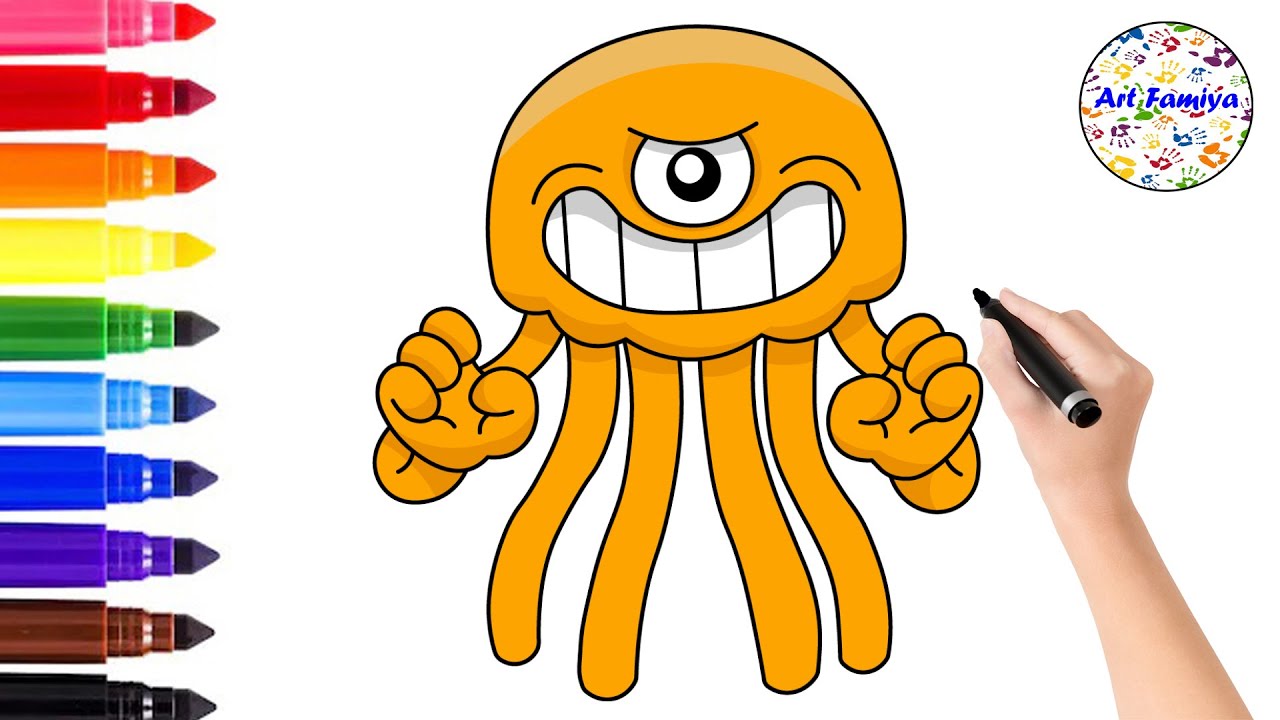 How To Draw Stinger Flynn | Easy Sketch Step by Step | Garten of Banban ...