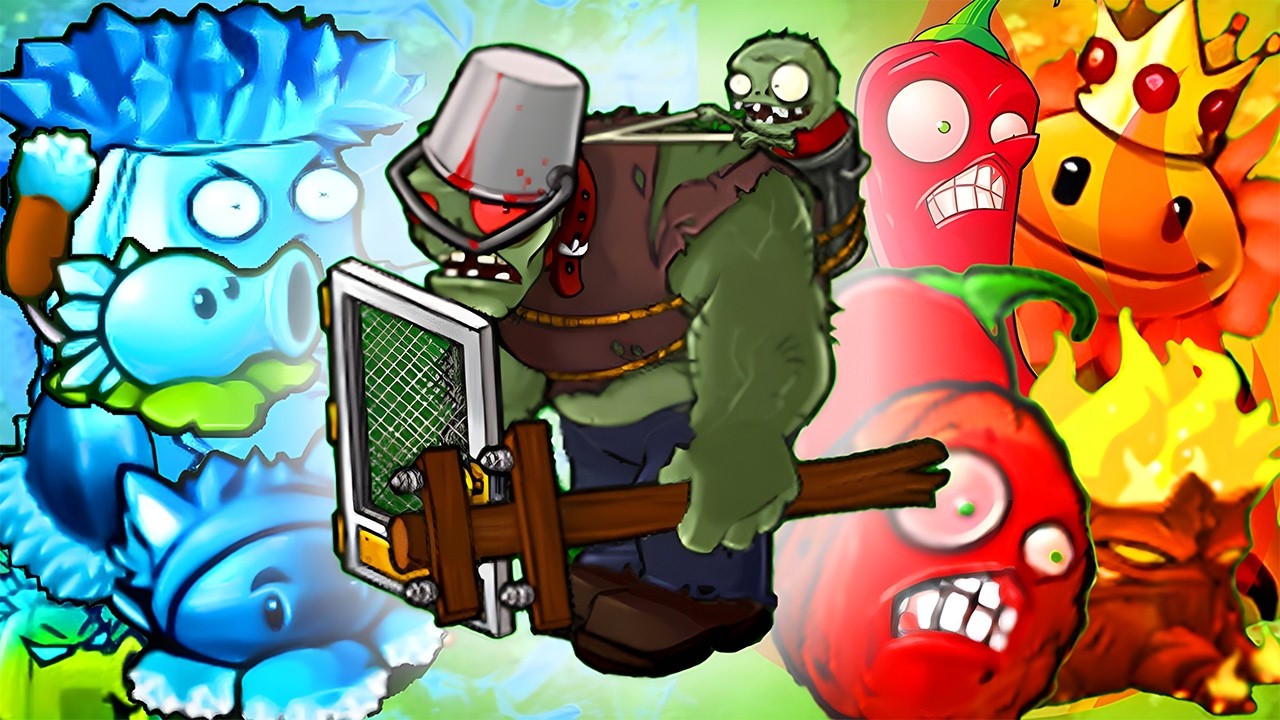 PVZ 1 Hybrid Challenge | 5 Ice Fire Hybrid Plants Vs Giga Gargantuar ...